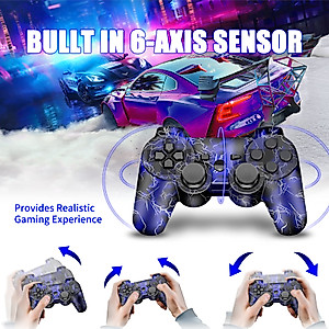 CFORWARD Wireless Controller, Game Controller Compatible for Play3 Controller, Wireless Bluetooth Gamepad with Charger Cable Thumb Grips