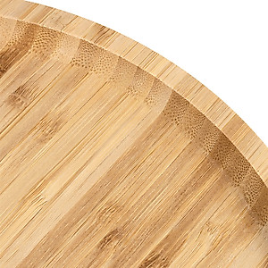 JOIKIT 5 Pack 12 Inch Bamboo Round Platter, Fine Polished Round Wood Plates Bamboo Serving Tray for Holding Fruit, Bread, Cheese, Nut, Coffee, Tea, Plant Saucer