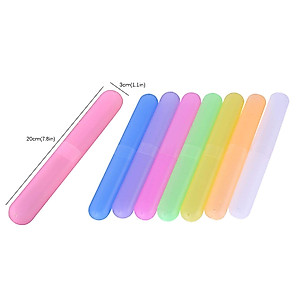 ISusser Pack of 12 Plastic Toothbrush Case, 6 Color Portable Dust-Proof Toothbrushes Holder for Inside and Outside