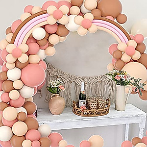 Boho Balloon Garland Blush Nude Dusty Pink Brown White Sand Long Twisting Balloons Arch Kit for Baby Shower Rainbow Birthday Party Decorations