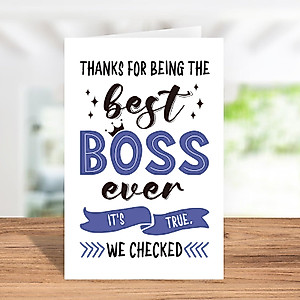 Funny Bosses Day Card for Him Her, Appreciation Card for Boss Manager, Best Boss Card, Thanks for Being The Best Boss Ever