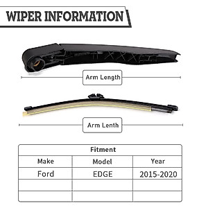 HODEE Rear Wiper Arm Blade Nut Set Replacement for Ford EDGE 2015-2023, Rear Wiper Cover Accessories Assembly, Wiper Cap Set for Back Windshield Window, OE:FT4Z 17528-A