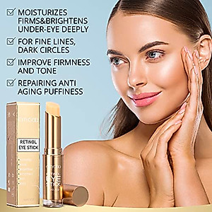 Retinol Eye Stick With Collagen, Hyaluronic Acid For Dark Circle, Wrinkles in 3-4 Weeks, Under Eye Cream Anti Aging, For Puffiness and Bags Reduces Fine Lines