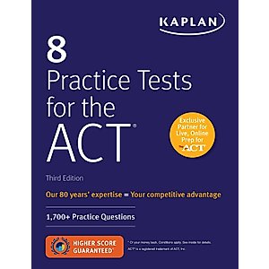 8 Practice Tests for the ACT: 1,700+ Practice Questions (Kaplan Test Prep)