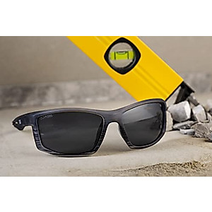 Caterpillar Men's CTS-8015 Polarized Wrap Sunglasses, Matte Navy/Crystal Fade, 62 mm