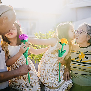 18 Pcs Plush Rose Flower Stuffed Rose Flower Bendable Stems Plush Bouquet Toy Soft Rose Flower 12.6 Inch for Graduation 2024 Mother's Day Valentines Day Girl Girlfriend Wife(18 Pcs Colorful Series)