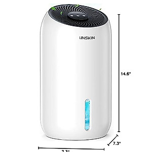 Mylinskin 720 Sq. Ft Dehumidifier for Home and Bedroom, 57oz(1700ml) Quiet Dehumidifiers with Drain Hose, 2 Working Modes, Auto Shut Off, Low dB - Small Dehumidifier for Bathroom, Basement, Closet, RV