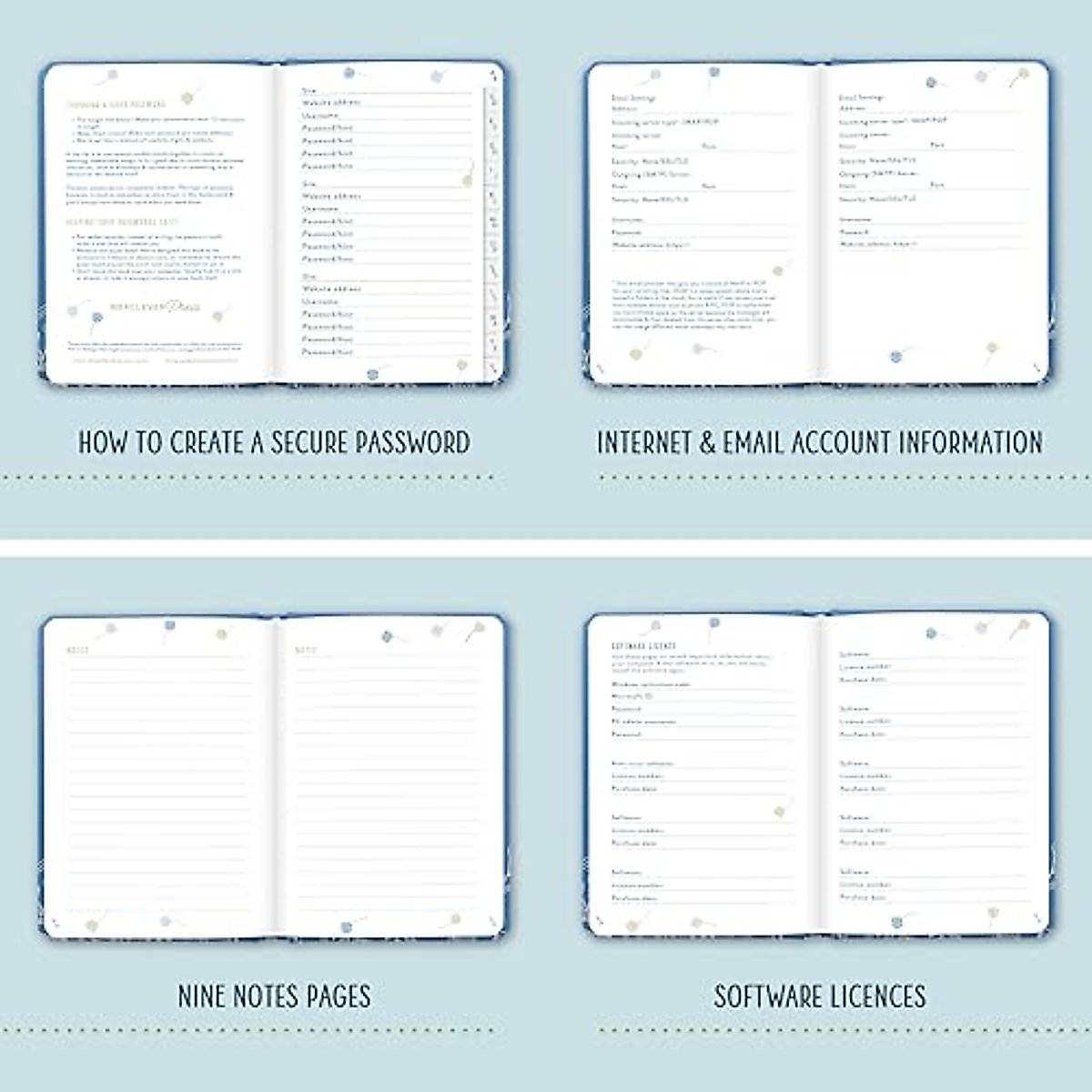 Boxclever Press Password Book. Never Forget a Password Again! Untitled Password Keeper Book to Keep Your Internet Details Safe. Password Book with Alphabetical Tabs for Home Or Office - 6 x 4.5''
