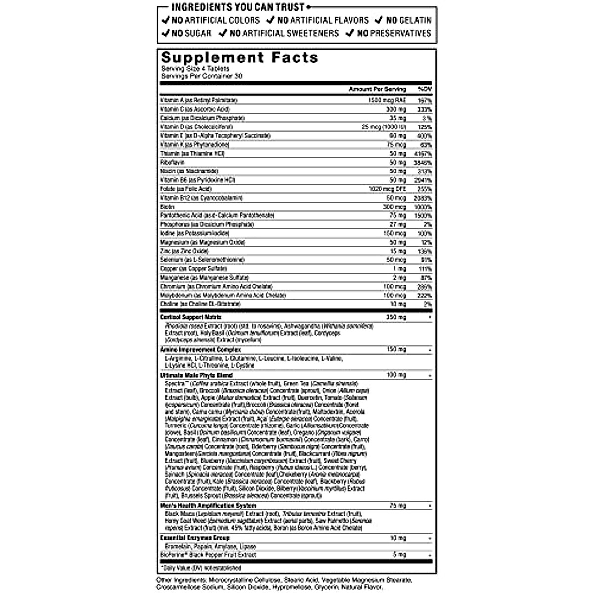 Test X180 Multivitamin for Men Plus Testosterone Support with All 13 Essential Vitamins, for Muscle, Strength, Men’s Health, and Performance, Daily Multivitamin for Adults, Force Factor, 120 Tablets