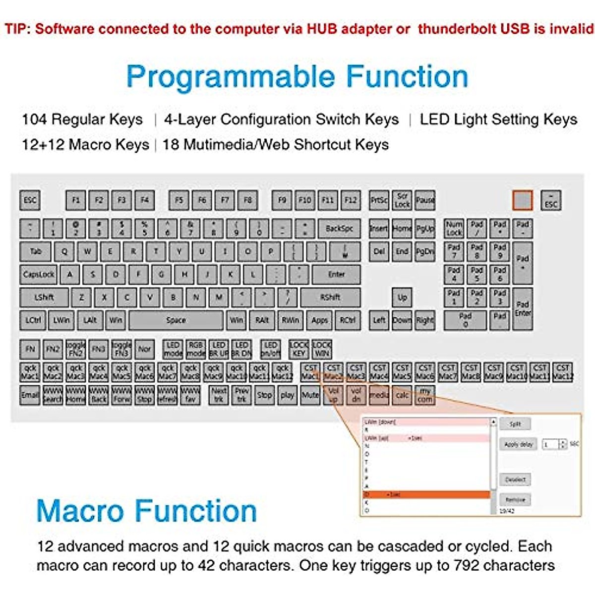 hokistudio 9 Keys 24 Macro Programmable Setting Keypad RGB Backlight Mechanical Keyboard for OSU Single-Handed Keyboard Electric Contest Game PC Laptop MAC Win Geeker Outemu Red Switch