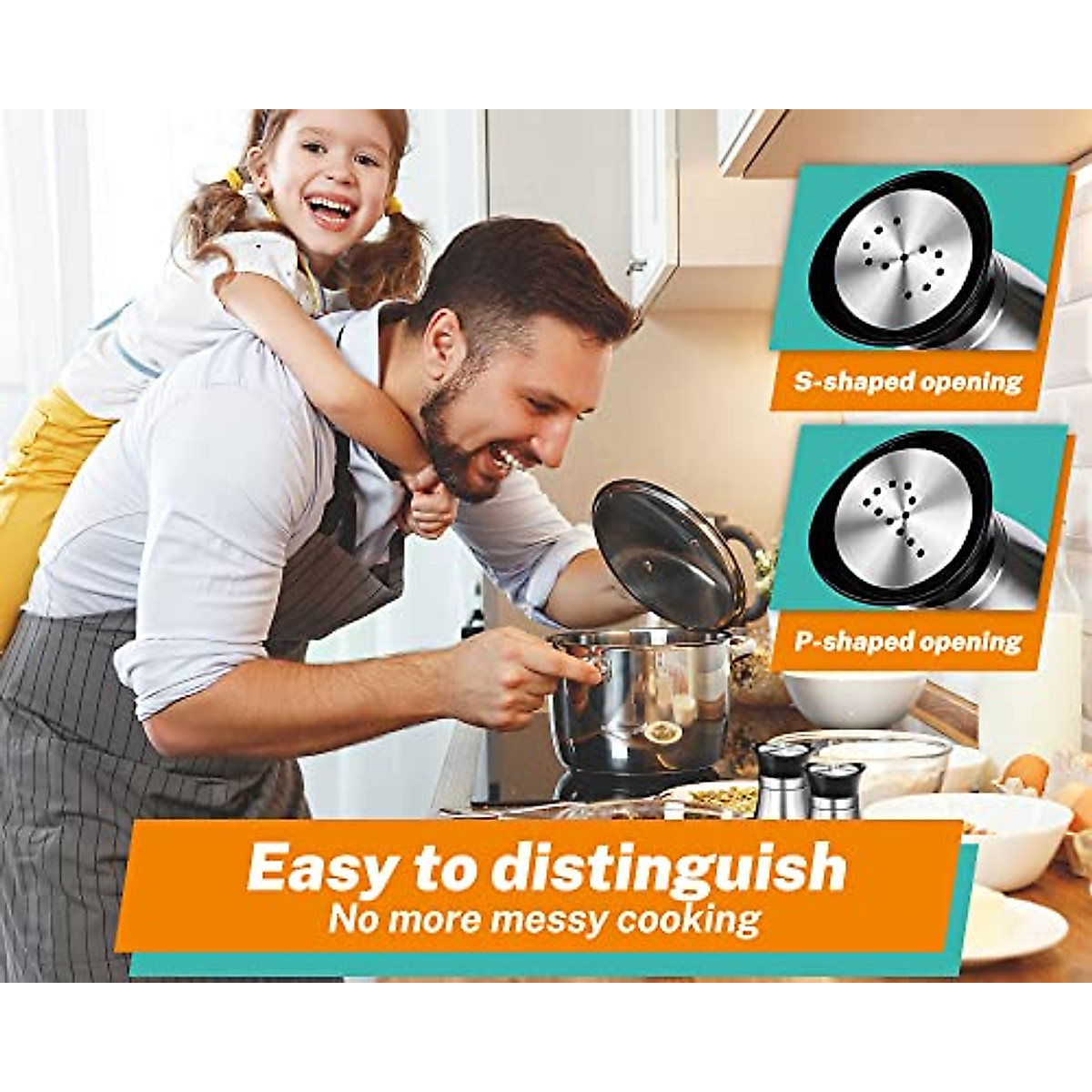 Salt and Pepper Shakers Set,4 oz Glass Bottom Salt Pepper Shaker with Stainless Steel Lid for Kitchen Cooking Table, RV, Camp,BBQ Refillable Design (Sliver)