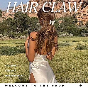 Brinie Pearl Hair Claw Clamps Gold Metal Hair Claw Clips Bowknot Hair Styling Clips Non Slip Jaw Hair Clamps Hair Accessories for Women and Girls (Pack of 2)