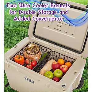 2-Pack Cooler Basket for YETI Tundra Haul, Double Cooler Rack for Double Storage, Dry-Goods Basket for YETI Wheeled Coolers (Cooler NOT Included)