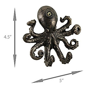 Zeckos Antique Bronze Finish Steampunk Octopus Wall Hook