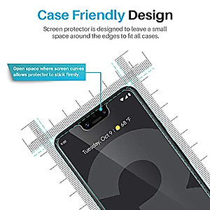 LK 3 PACK Screen Protector designed for Google Pixel 3 XL Tempered Glass High Clear, Case Friendly, Come with Installation Tray