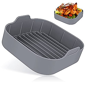 Air Fryer Reusable Liner (8-inch), FGSAEOR Oven Insert Silicone Bowl, Replacement of Parchment Paper Liners, Non Stick Basket for Baking Cooking
