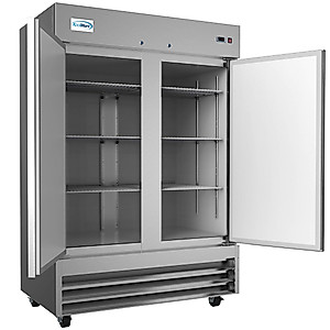 KoolMore - RIF-2D--SS 54" 2 Door Stainless Steel Upright Commercial Reach-in Freezer - 47 cu. ft (RIF-2D-SS)