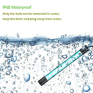 KABASI Aquarium Clean Light, 13W Submersible Algae Clear Light Fish Tank Water Clean Lamp, Waterproof Green Clear Bloom Clean Lamp for Sump Pond Filter Swim Pool