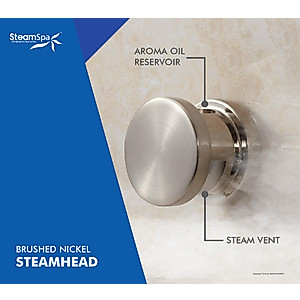 Steam Shower Generator Kit System | Brushed Nickel Shower Head + Self Drain Combo | Enclosure Steamer Sauna Spa Stall Package |Touch Screen Wifi App/Bluetooth Control Panel |12kW Raven |SS-RVB1200BN-A