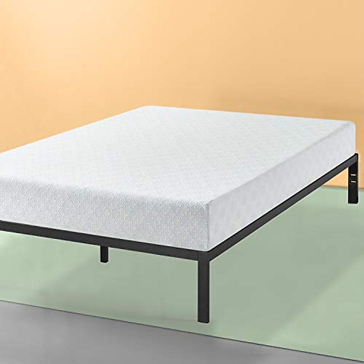 Zinus Set, King 12 Inch Gel-Infused Green Tea Memory Foam Mattress and Mia Platform Bed Frame / Mattress Foundation