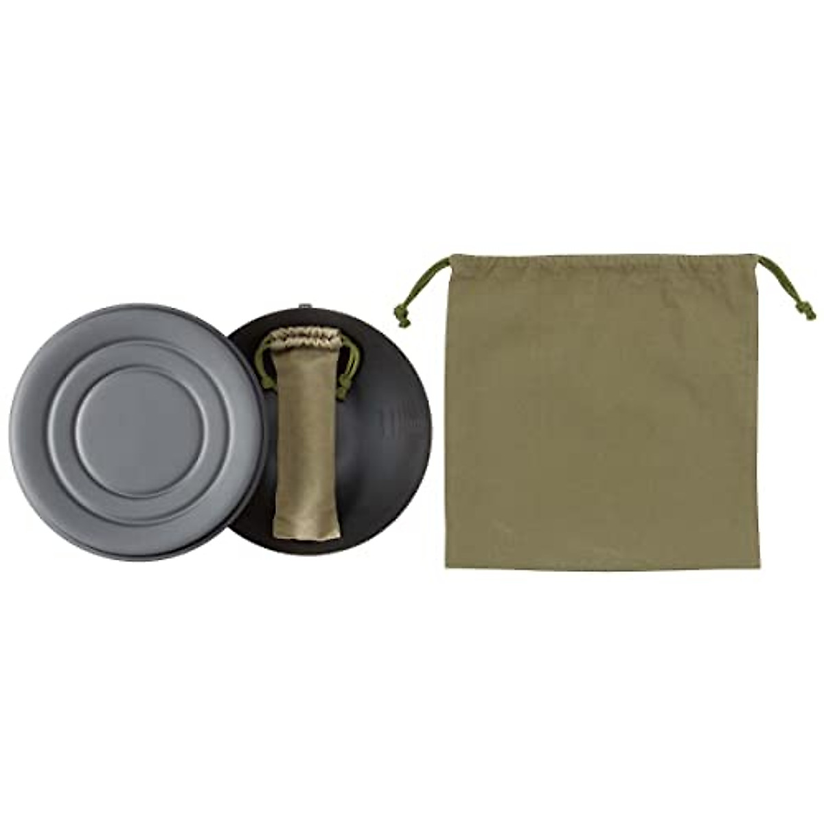 Skater IRCN1-A Outdoor Use, Removable Handle, Wok, 9.1 inches (23 cm), Lid with Storage Bag, No Seasoning Required, No Empty Boning, Camping Frying Pan, From Kanji