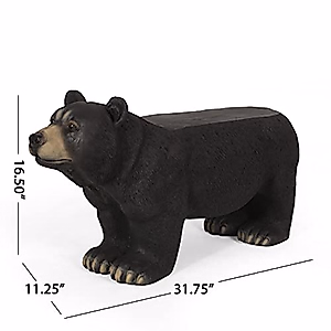 Christopher Knight Home Collinston Outdoor Bench, Matte Black + Black