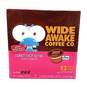 Wide Awake Coffee, Donut Shop Blend K-Cups, 30