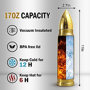 FROOBLEQUIRK 17 Oz Stainless Steel Top Dad Bullet Tumbler – Funny Gifts for Dad, Birthday, Christmas & Father’s Day Gift from Daughter, Son, Wife