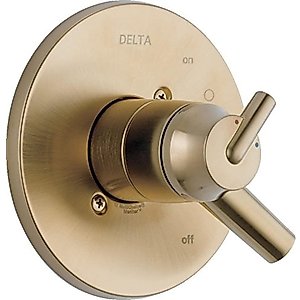 Delta Faucet Trinsic 17 Series Dual-Function Shower Valve Trim Kit Gold, Shower Handle, Delta Shower Trim Kit, Champagne Bronze T17059-CZ (Valve Not Included)