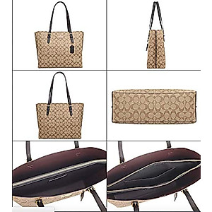 Coach Mollie Tote (Signature Khaki/Black)