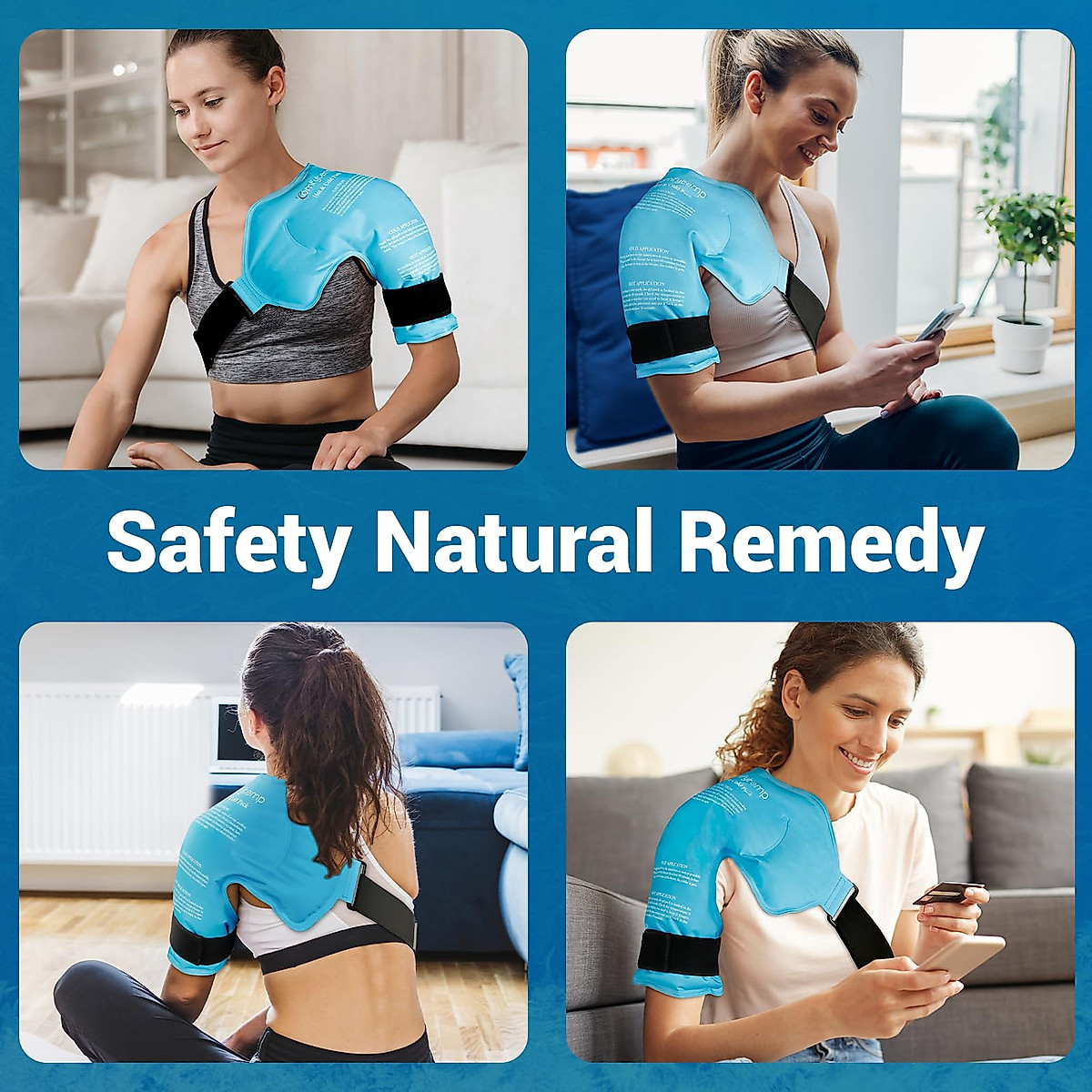 Comfytemp Shoulder Ice Pack Wrap Rotator Cuff Cold Therapy, FSA HSA Eligible, Reusable Shoulder Brace, Gel Ice Packs for Injuries, Hot Cold Compression for Pain Relief, Gift for Recovery after Surgery