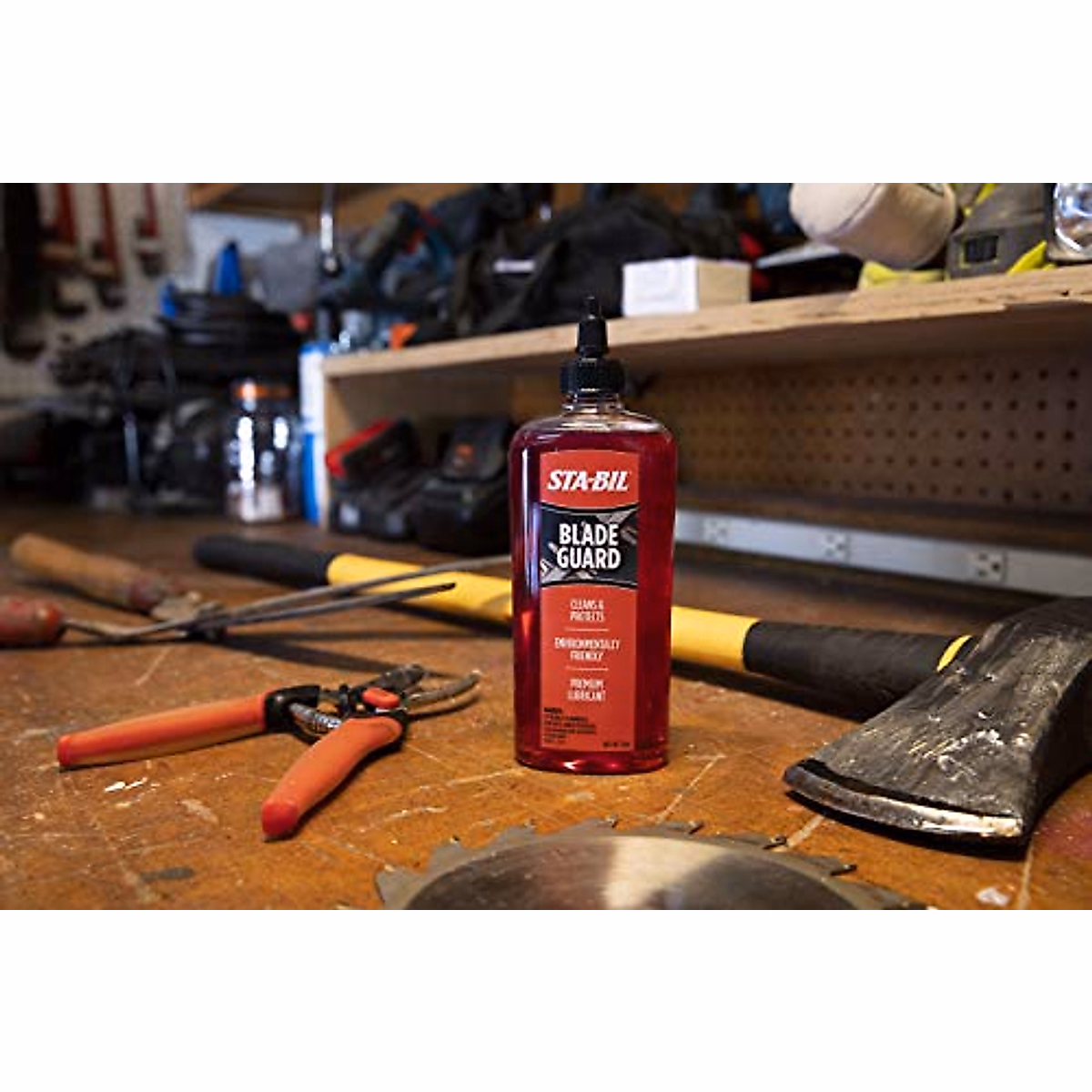 STA-BIL Blade Guard - Premium Blade Lubricant, Helps Maintain Blade Edge, Will Not Harm Plants, Protects Against Rust and Corrosion, Safe for Use On Gas and Electric Equipment, 12oz (22503), Orange