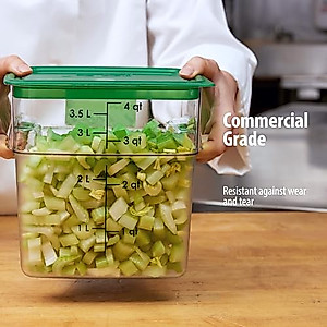 Cambro 4 QT (Quart) Food Storage Container with Lid (2 Pack) - FreshPro Series (Clear)