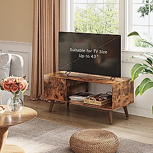 WLIVE Coffee Table for Living Room,Wood Coffee Table with Storage,Mid-Century Modern Coffee Table with Drawer,Home,Rustic Brown.