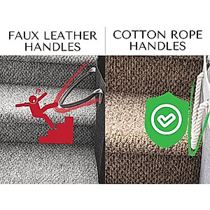 Stair Basket 16" x 16" x 10" Basket for Stairs with 3 Foldable Sections, Durable Cotton Collapsible Storage Bins, Stair Storage Organizer STRIKING LIFESTYLE