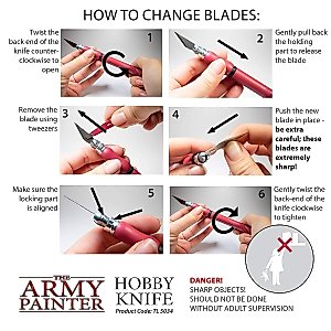 The Army Painter - Stainless Steel Precision Hobby Knife with Soft Grip and 5 Extra Razor-Sharp Scalpel Blades, and Miniature and Model 3-Piece Diamond File Set