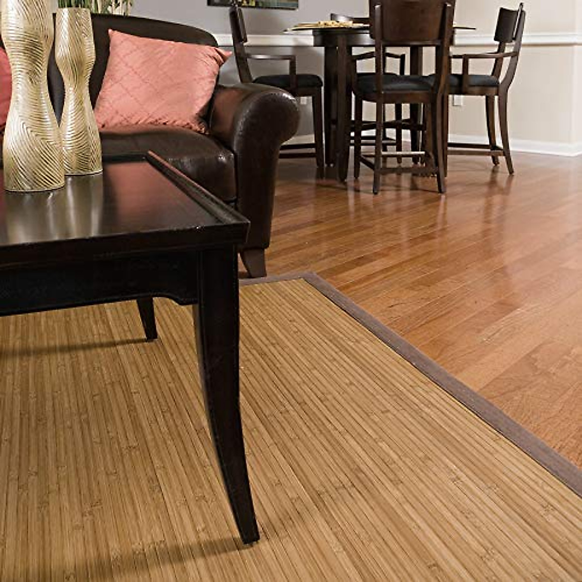 5' X 8' Bamboo Floor Mat Area Rug, Large Bamboo Floor Runner Indoor Outdoor Rug with Non Skid Backing, Area Mat Carpet for Living Room, Hallway, Kitchen, Office-100% Natural Bamboo Wood Most Viewed