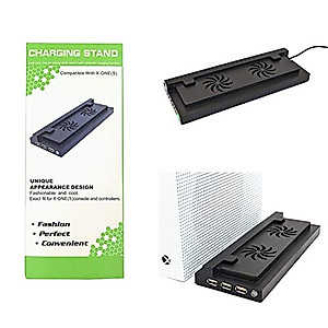 Xbox One S Vertical Stand with Cooling Fan, ELM Game Console Stand for Xbox One S with 3 USB Ports