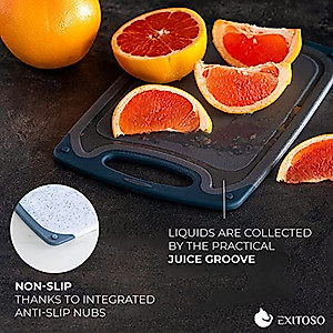Exitoso Small Cutting Board Set of 4 - Cutting Boards for Kitchen Dishwasher Safe - Non Slip Plastic Cutting Board with Juice Groove - Small Plastic Cutting Boards For Kitchen Essentials