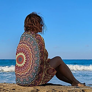 My Little Nest Bath Towels Soft Absorbent Bathroom Towel Circle of Tribal Mandala Quick Dry Bath Towel Large Shower Towels Lightweight Hand Towels 31" x 51"