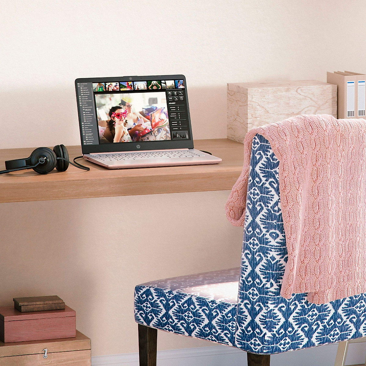 HP Premium 14-inch HD Thin and Light Laptop, Intel Dual-Core Processor, 32GB RAM, 64GB Storage, Long Battery Life, Webcam, Bluetooth, HDMI, Wi-Fi, Rose Gold, Windows 11 + 1 Year Microsoft 365