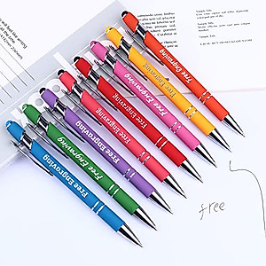 Personalized Pens with Stylus Tip - FREE PERSONALIZATION - Customized Stylus Ballpoint Pens with Your Name,Text,Message for Business,Graduation,Anniversaries-Custom Pens 12 pcs/pack (Assorted)