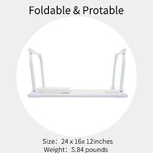 Foldable Laptop Bed Table Lap Desk Stand, Serving Tray Dining Table with Slot, with Foldable Legs & Cup Slot，Notebook Stand Holder, Working, Watching Movie on Bed/Couch/Sofa/Floor (White)
