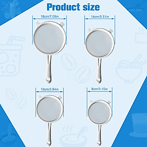 4 Pcs Plastic Nylon Fine Mesh Strainer with Handle, Sieve Fine Mesh Colander Flour Sifter for Yogurt Baking Kitchen Kefir Tea Juice Pasta