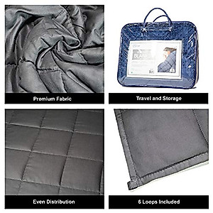 JSO Home Cooling Weighted Blanket 15 Lbs - Full Twin Weighted Blanket for Adults - 48" X 72" Grey W/Blue Minky Duvet