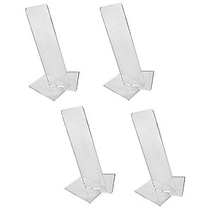 DBM IMPORTS Clear Acrylic Vertical Single Shoe Display Stand Set of 4 Pc with Heels Slant Riser Holder