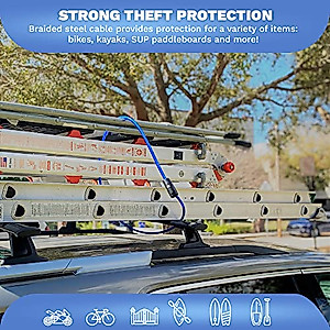 DocksLocks Weatherproof Security Cable Lock with Keys (5ft to 25ft Lengths) Anti-Theft for Kayak, Bike, Paddleboard, Scooter, Equipment, Bicycle 10ft