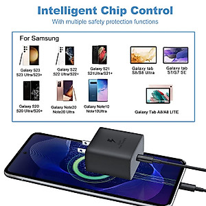 Foyomo 45W Samsung Charger Type C Super Fast Charging 2Pack USB C Android Charger for Samsung Galaxy S23 Ultra/S23/S23+/S22/S22 Ultra/+/S20/S21, i Phone 15 Charger, Galaxy Tab S7/S8,PD3.0,PPS,QC 4.0