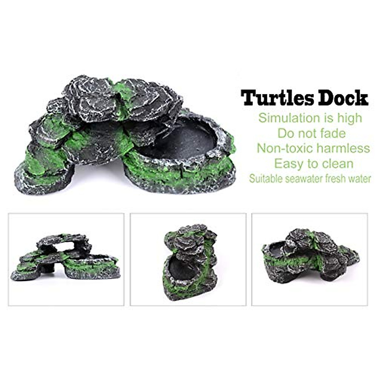 PINVNBY Turtles Dock for Aquarium Reptile Basking Platform for Turtles, Frogs, Newts (1 Pack)