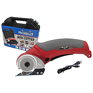 Hercules Cordless Electric Rotary Cutter, the Powerful and Versatile Electric Scissors Built for Cutting Fabric, Cardboard, Plastic, Leather, Vinyl, Carpet and Much More